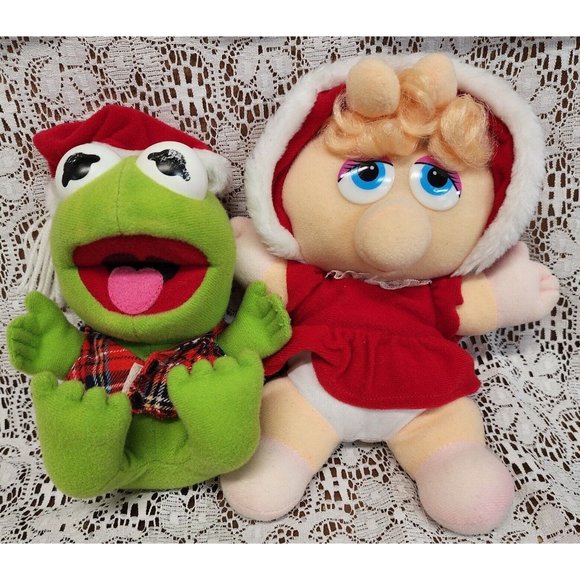 Henson | Toys | Vintage 987 Muppet Babies Kermit Miss Piggy Plush ...